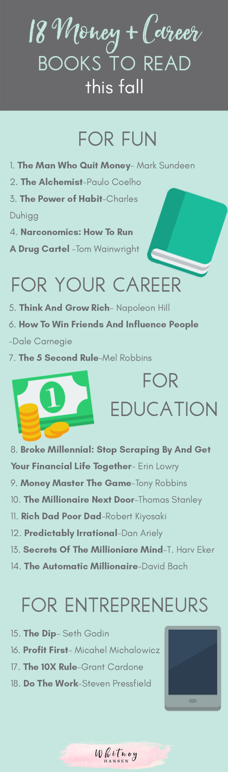 Add These 18 Money + Career Books To Your List! - Whitney Hansen ...