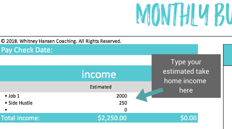 Budgeting For Beginners: How To Create A Budget - Whitney Hansen ...