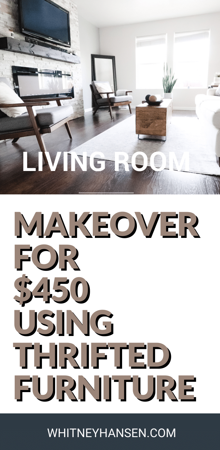 My $450 Living Room Makeover Using Second Hand Furniture - Whitney ...
